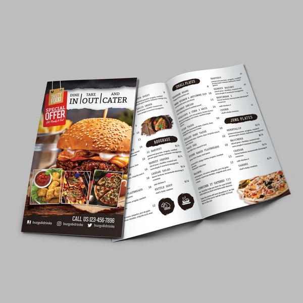 A4 4pp Folded Laminated Menu | Folkestone Printing